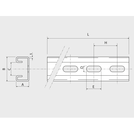 Perfil 41x21 - Perfil metálico STRUT - perfil metros metálico